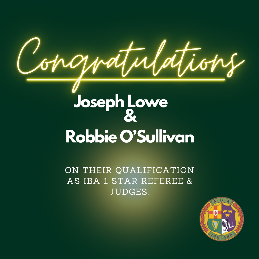 Congratulations to O’Sullivan and Lowe on their 1 Star IBA R&J ...