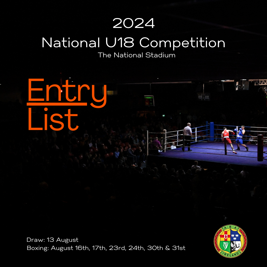 Entry lists: 2024 National U18 Competition. | Irish Athletic Boxing ...